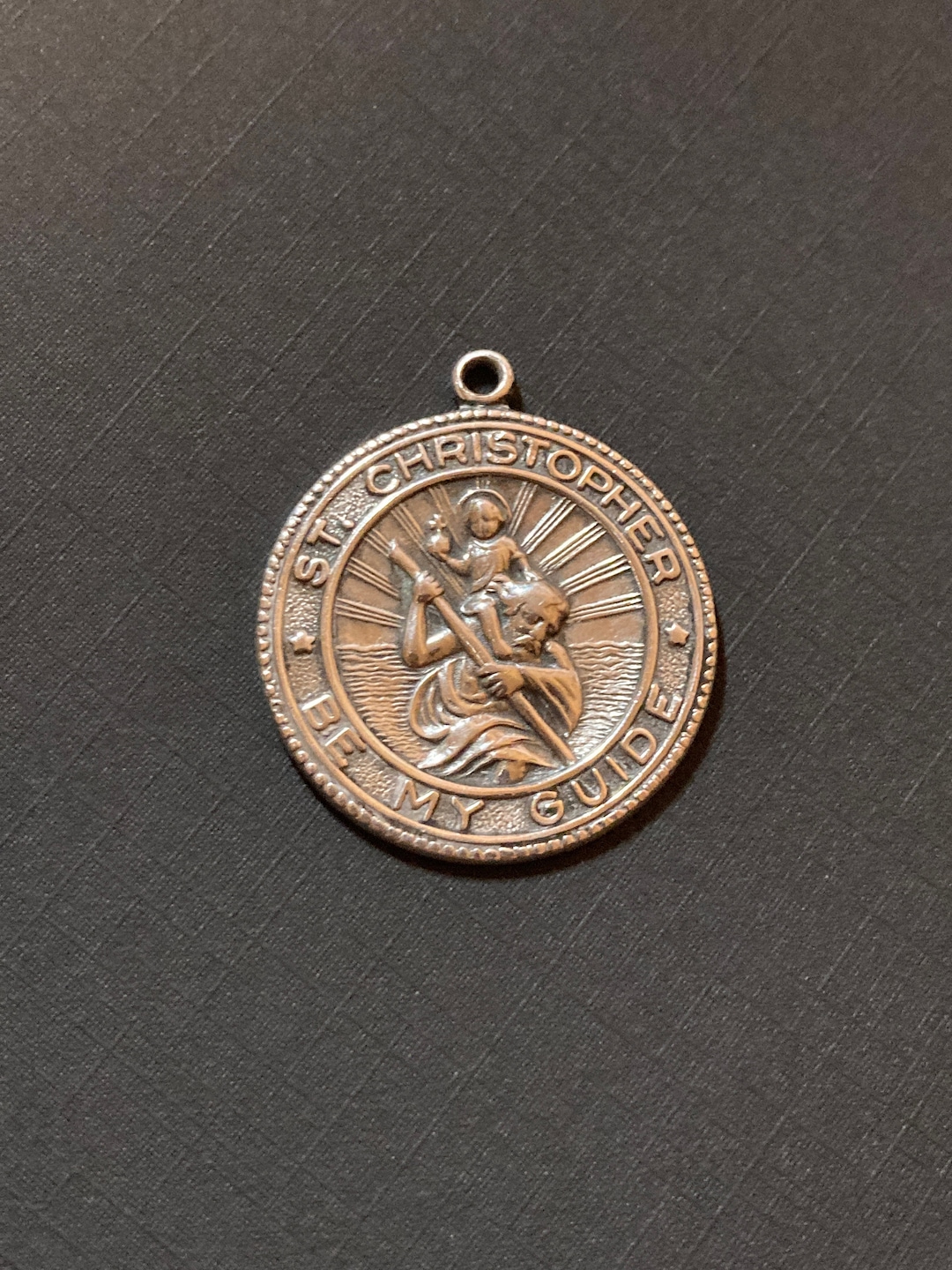 Antique Saint Christopher Be My Guide Sterling Silver Pendant - Etsy