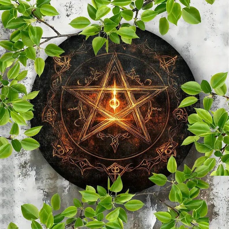 Aluminum Pentacle Pentagram Altar Plate, Pentacle Wall Decor, Pentagram ...