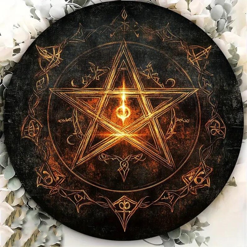 Aluminum Pentacle Pentagram Altar Plate, Pentacle Wall Decor, Pentagram ...