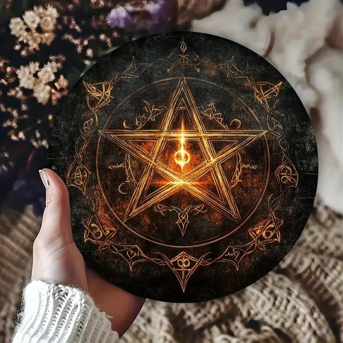 Aluminum Pentacle Pentagram Altar Plate, Pentacle Wall Decor, Pentagram ...