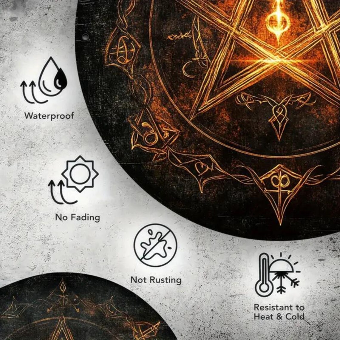 Aluminum Pentacle Pentagram Altar Plate, Pentacle Wall Decor, Pentagram ...