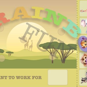 Digital Safari Animals Token Board Reward Chart - Etsy