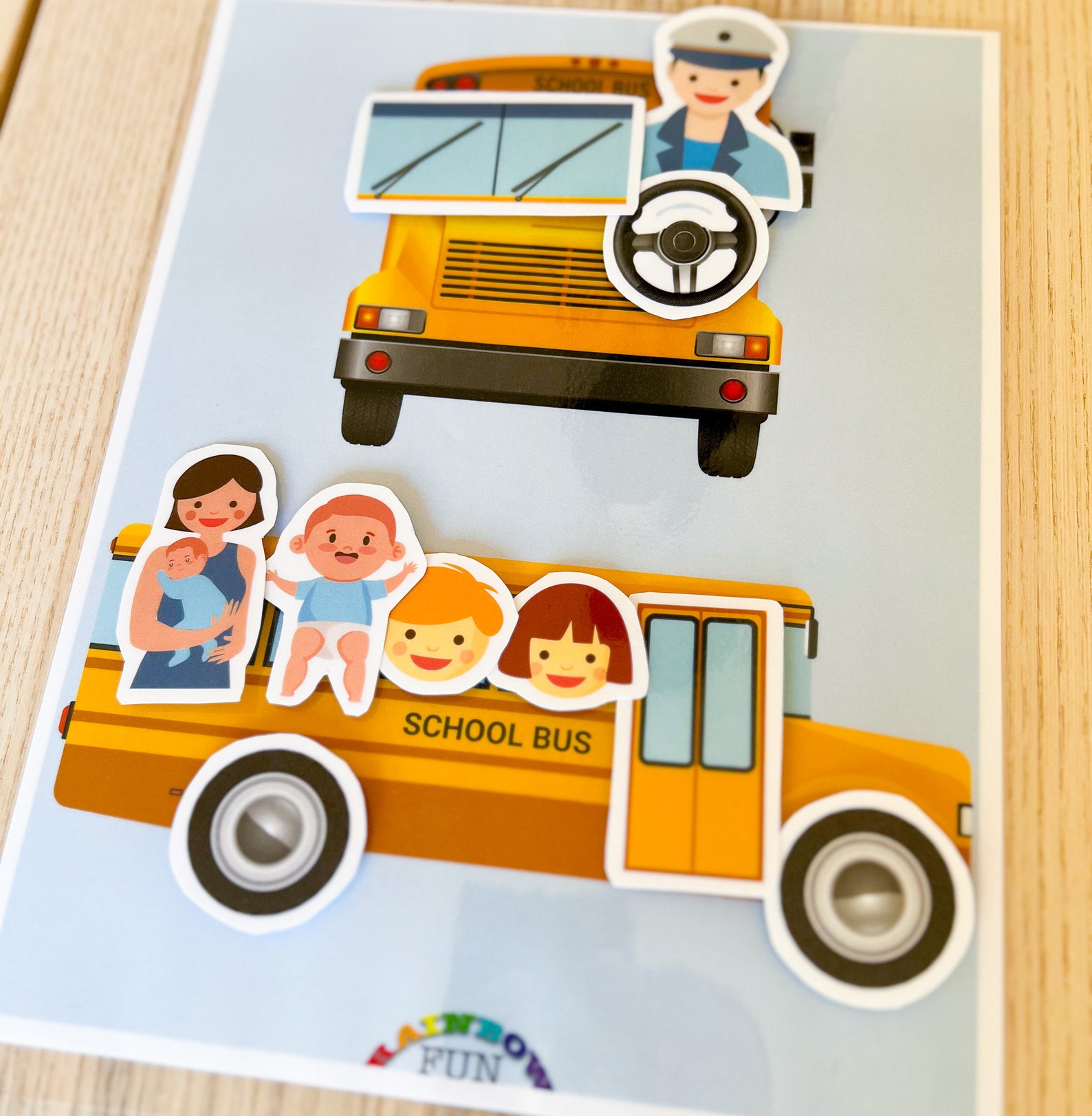 The Wheels on the Bus Printable Visual Matching Activity. Circle Time ...