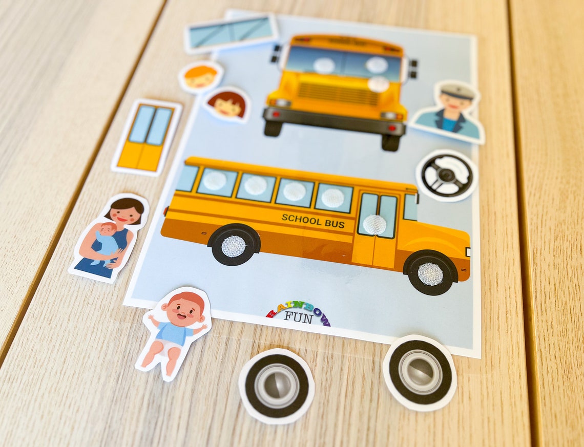 The Wheels on the Bus Printable Visual Matching Activity. Circle Time ...