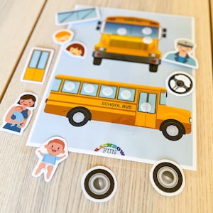 The Wheels on the Bus Printable Visual Matching Activity. Circle Time ...
