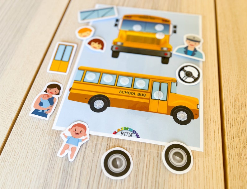 Wheels on the Bus Matching Game, Circle Time Activity (digital Download ...