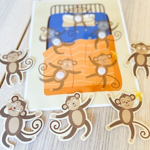 Five Little Monkeys Printable Visual Matching Activity. Circle Time ...