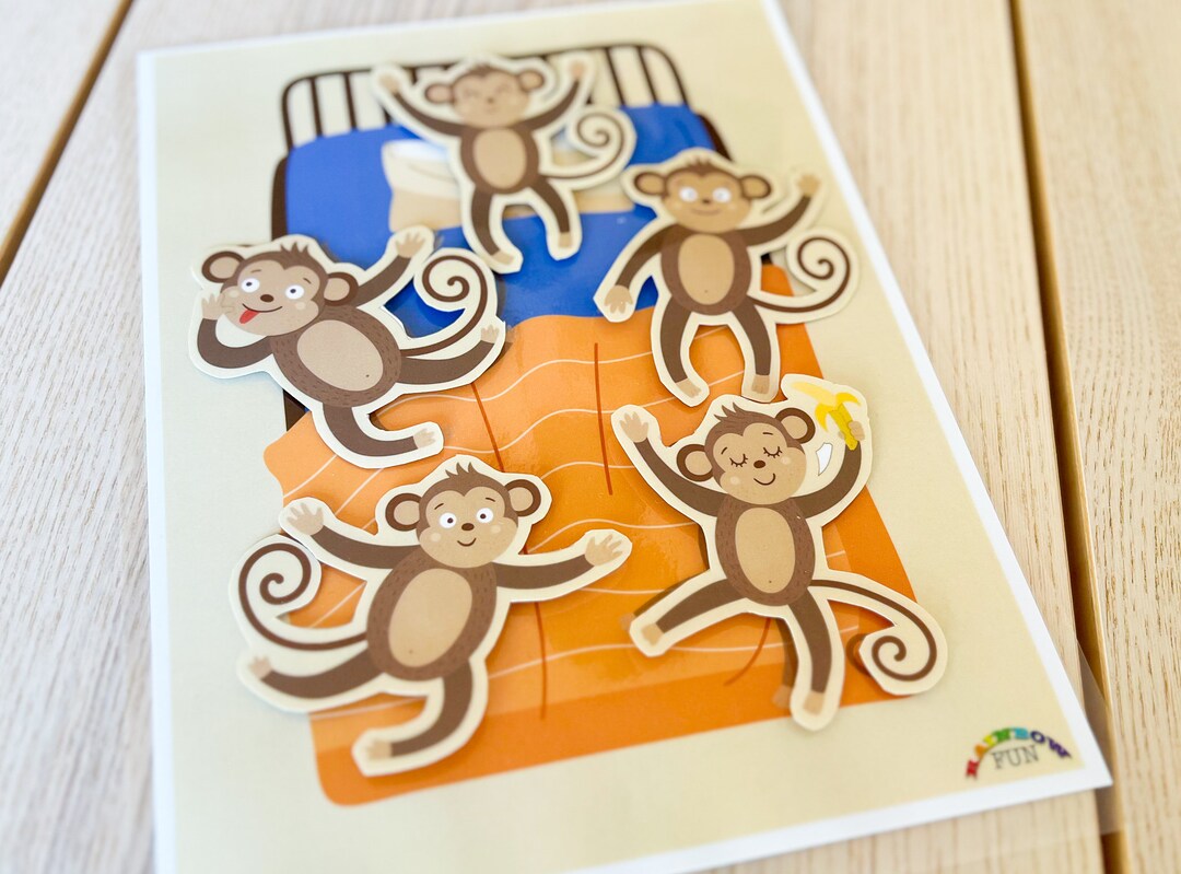 Five Little Monkeys Printable Visual Matching Activity. Circle Time ...