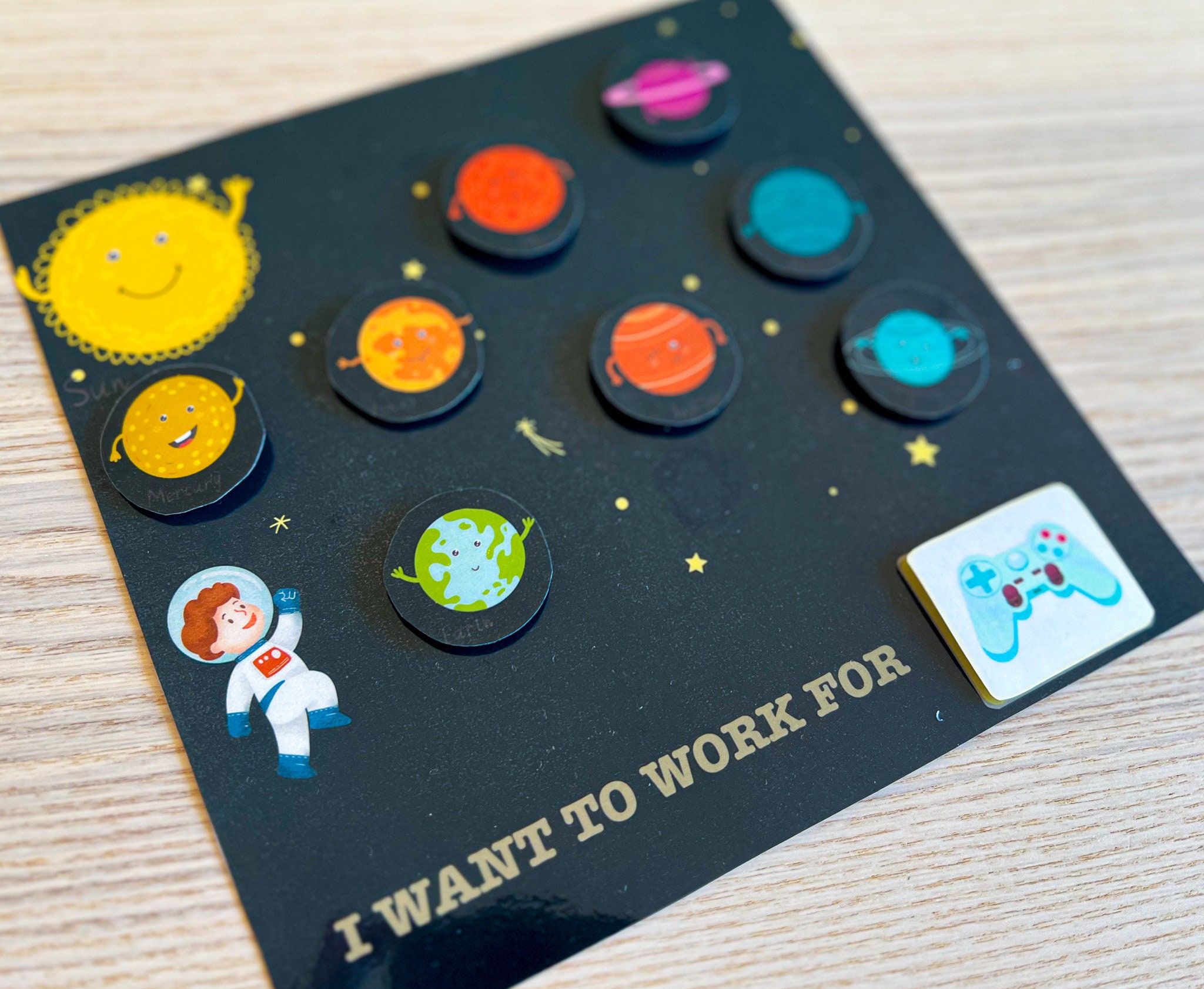 Digital Space Planets Token Board Reward Chart - Etsy