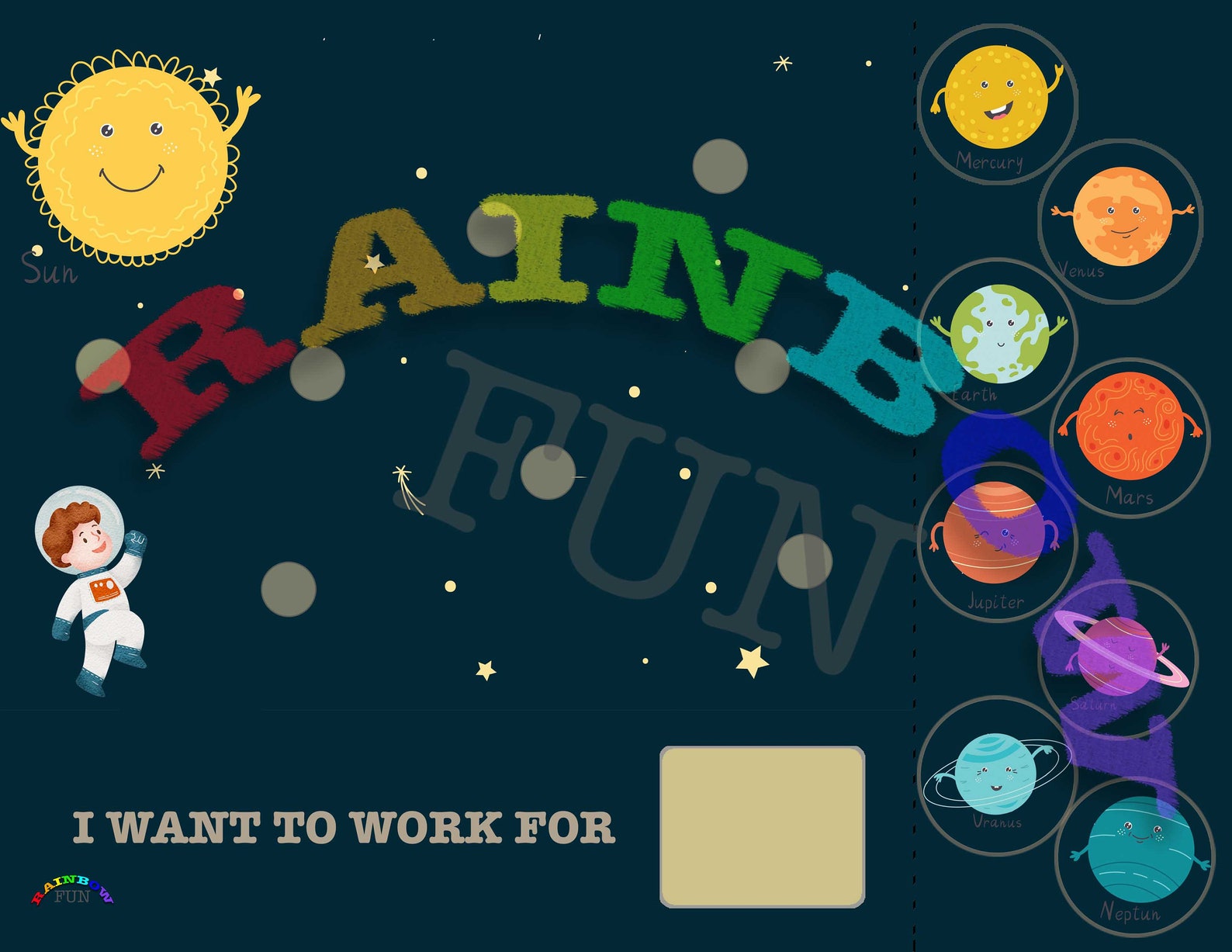 Digital Space Planets Token Board Reward Chart - Etsy