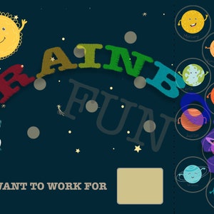 Digital Space Planets Token Board Reward Chart - Etsy