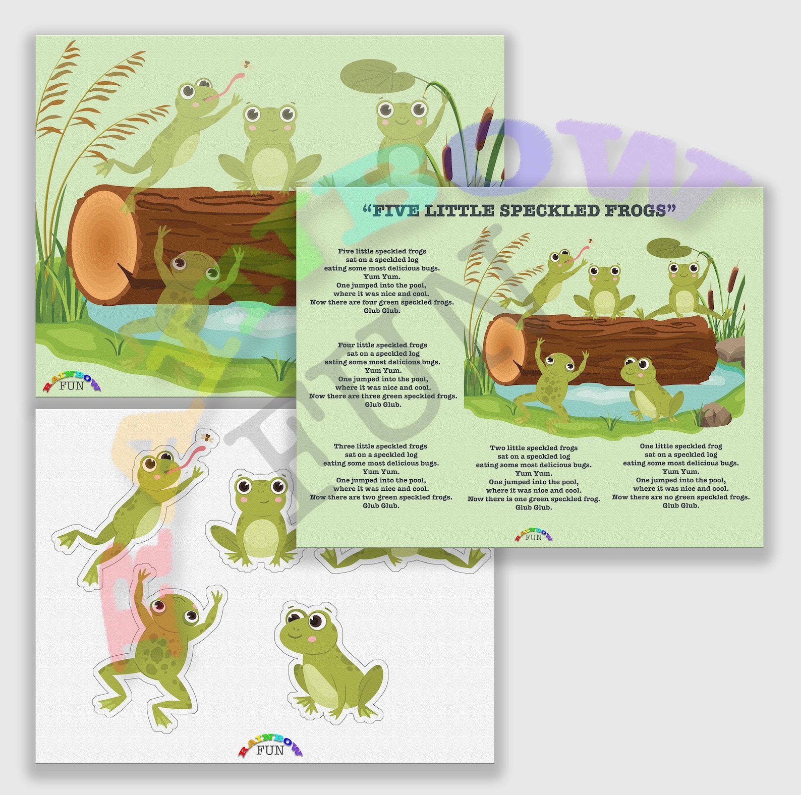 Five Little Speckled Frogs Printable Visual Matching Activity. Circle ...