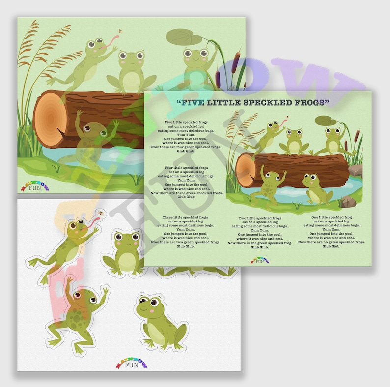 Five Little Speckled Frogs Printable Visual Matching Activity. Circle ...