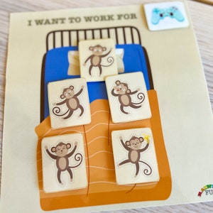 Digital Monkeys on the Bed Token Board Reward Chart - Etsy