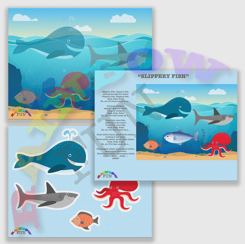 Slippery Fish Printable Visual Matching Activity. Circle Time Props ...