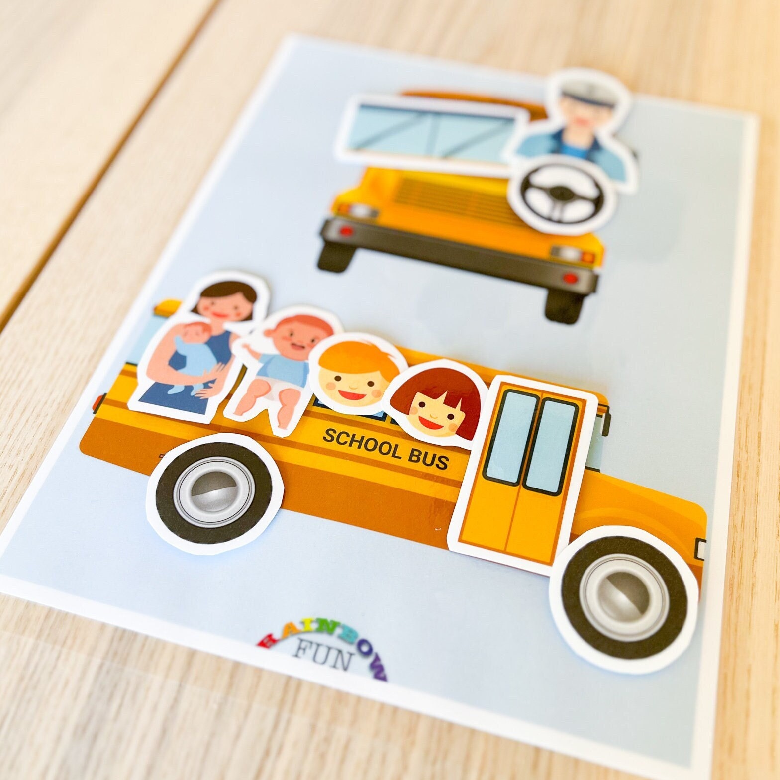 The Wheels on the Bus Printable Visual Matching Activity. Circle Time ...