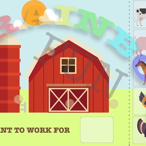 Digital Farm Animals Token Board Reward Chart - Etsy