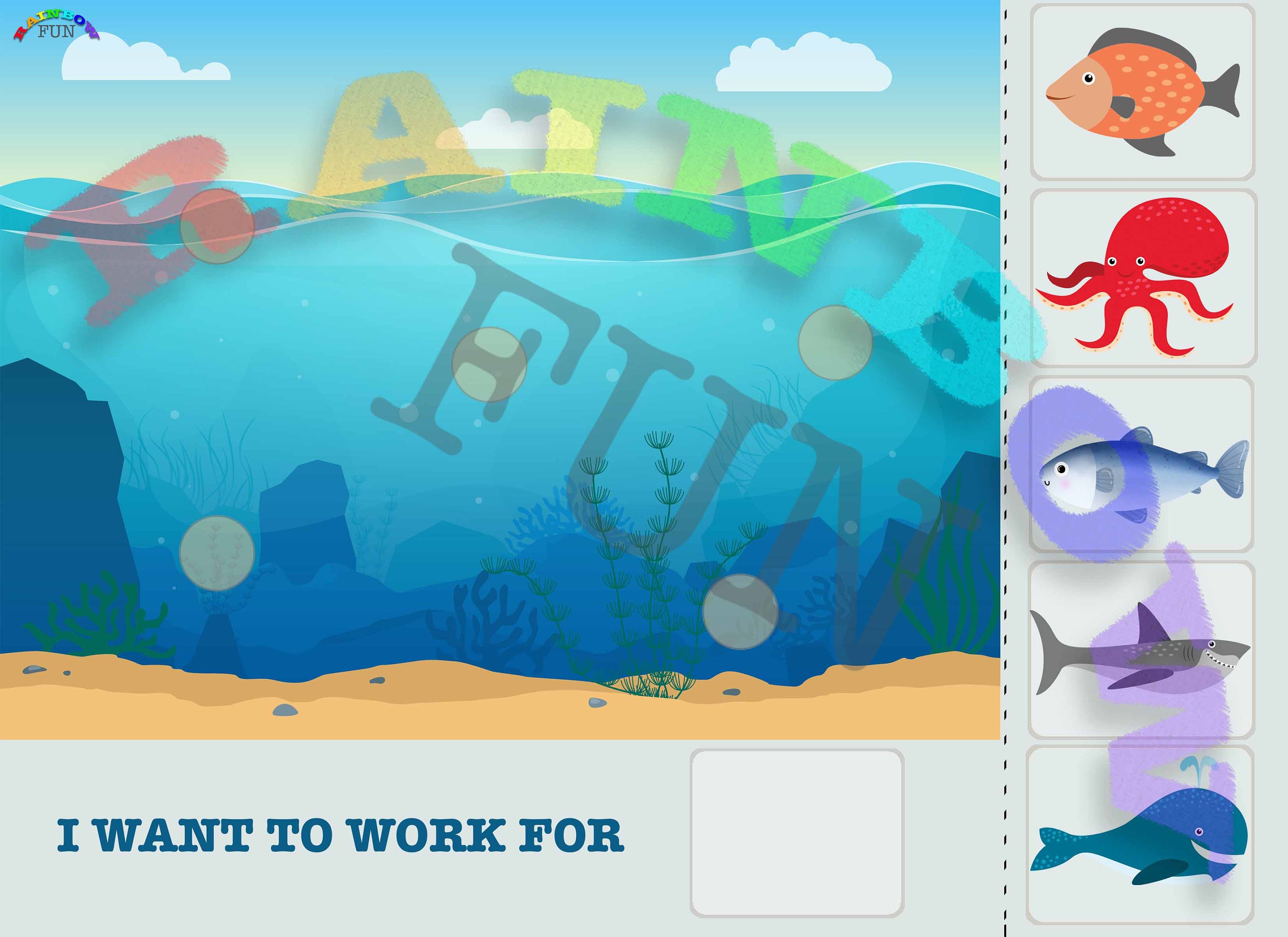 Digital Sea Creatures Token Board Reward Chart - Etsy