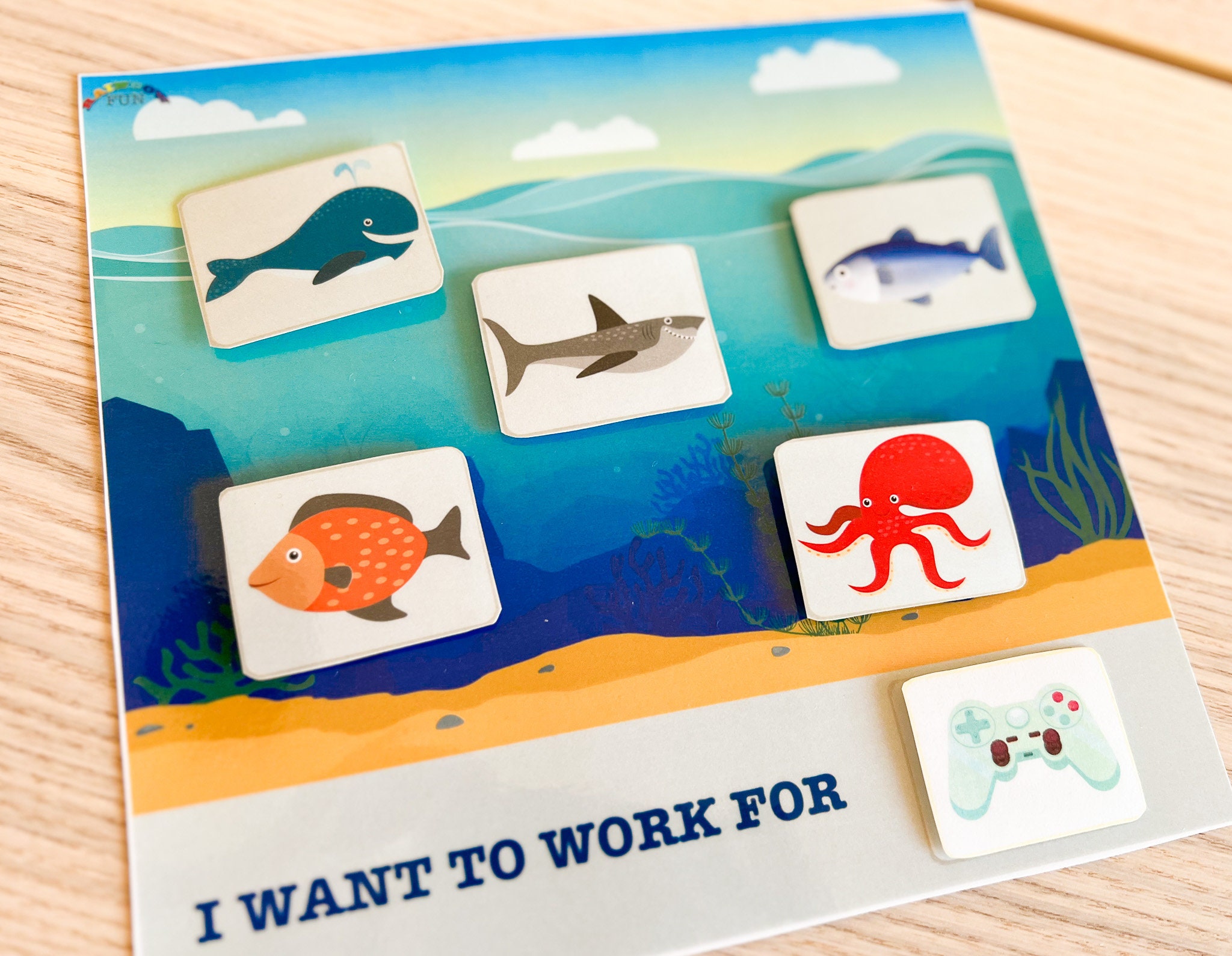 Digital Sea Creatures Token Board Reward Chart - Etsy