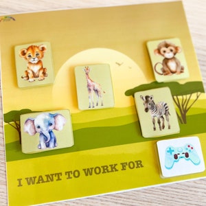 Digital Safari Animals Token Board Reward Chart - Etsy