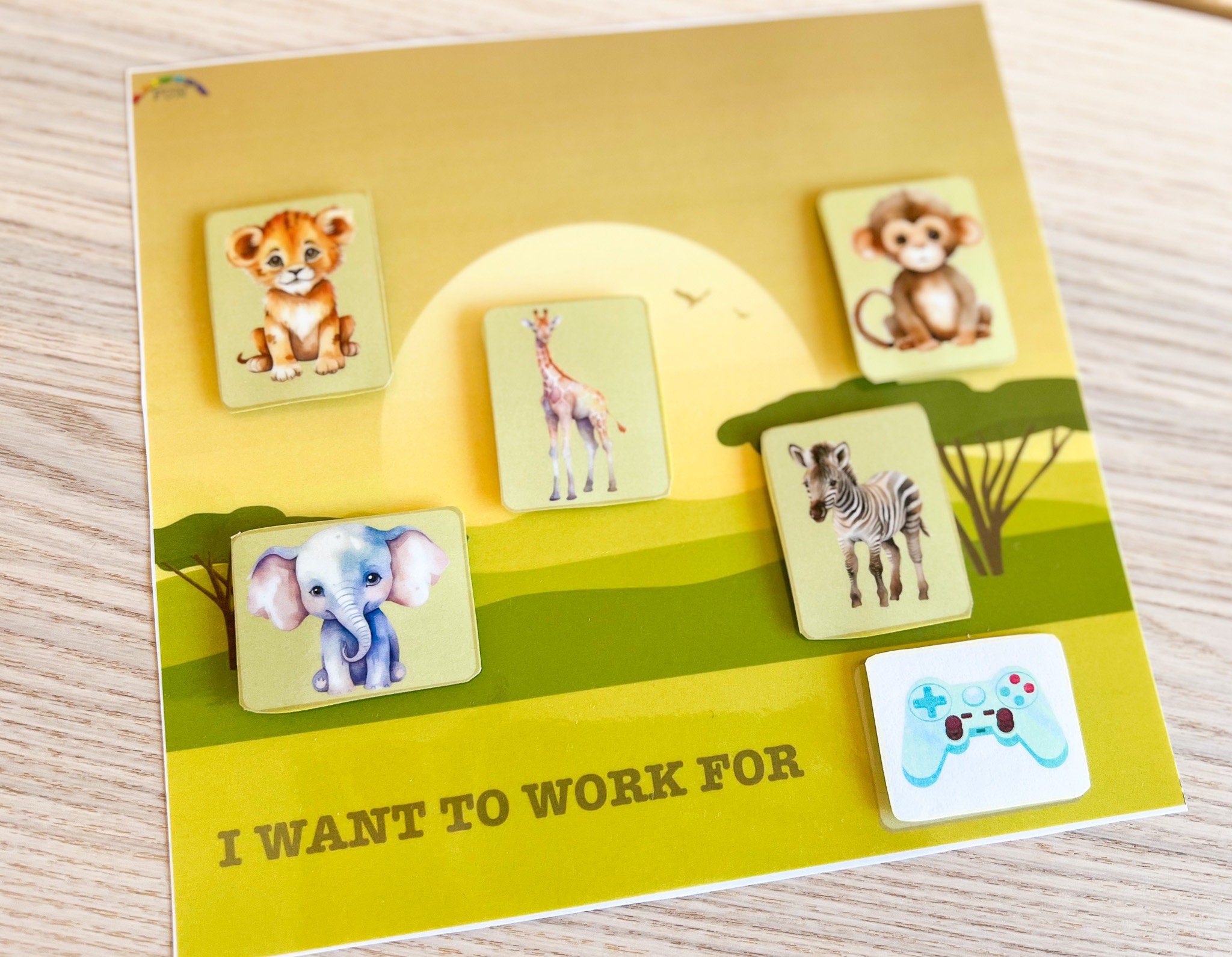 Digital Safari Animals Token Board Reward Chart - Etsy