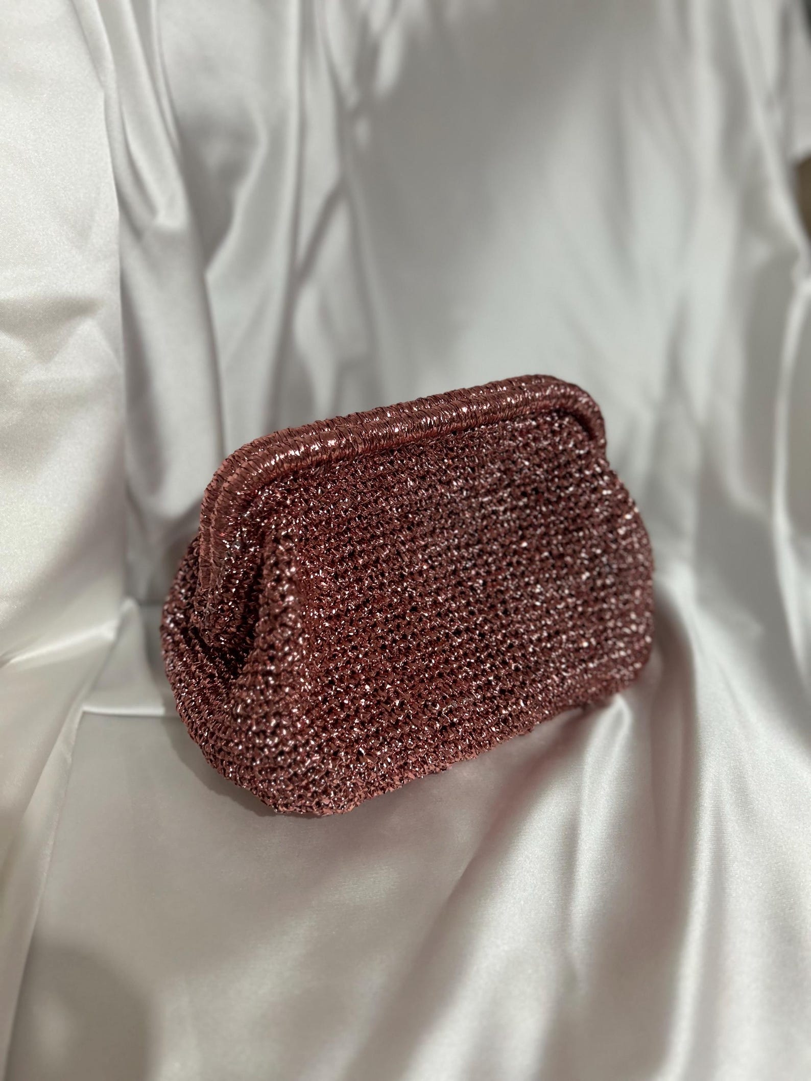 Shiny Metallic Clutch Bag, Luxury Bag, Crochet Clutch Bag, Handmade ...