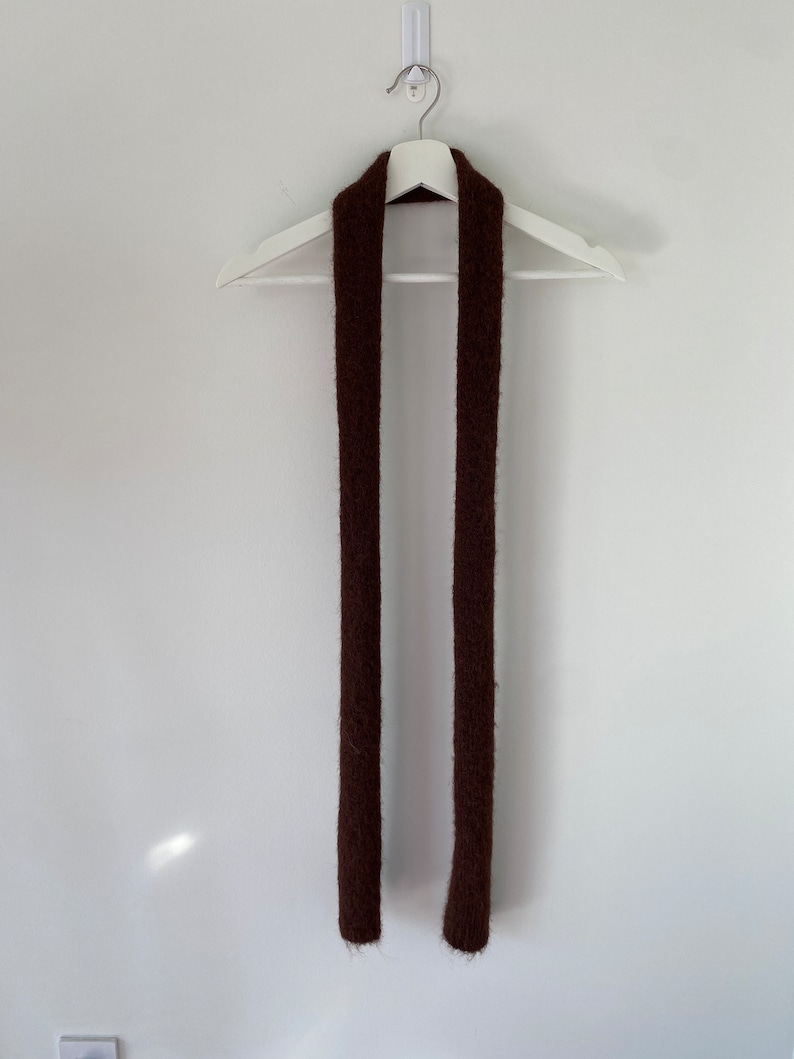 Y2K Skinny Long Mohair Scarf Black Brown White, Winter Scarf, Styling ...