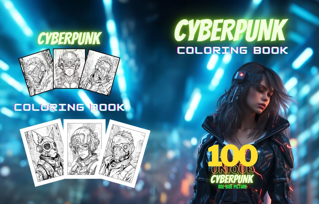 100 Cyberpunk Coloring Pages Instant Digital Download Printable PDF ...