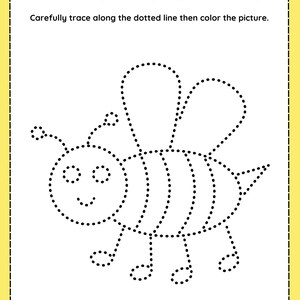 Animal Tracing Worksheet in Pink Yellow Dotted Style - Etsy