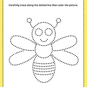 Animal Tracing Worksheet in Pink Yellow Dotted Style - Etsy