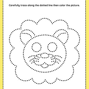 Animal Tracing Worksheet in Pink Yellow Dotted Style - Etsy