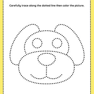 Animal Tracing Worksheet in Pink Yellow Dotted Style - Etsy