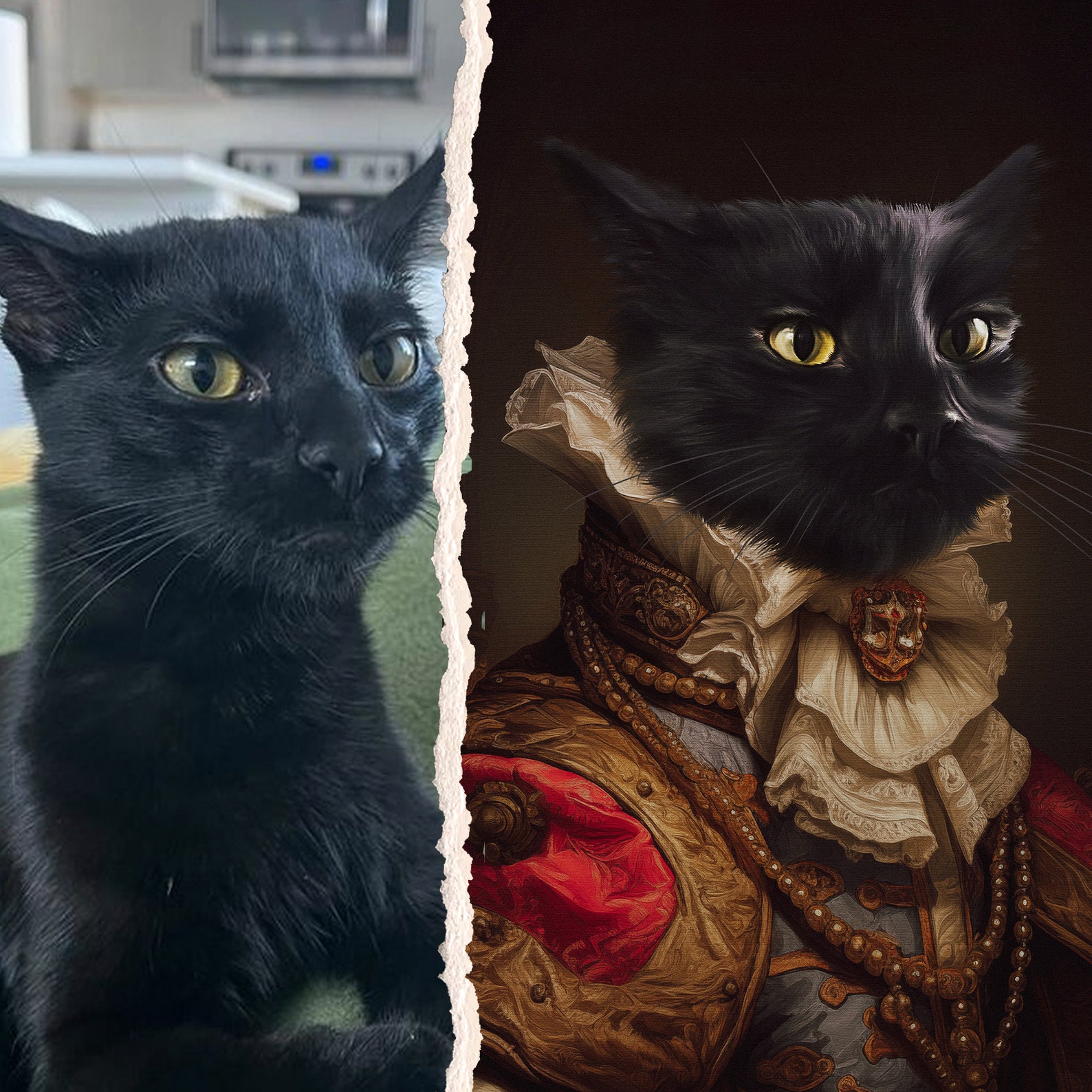 Custom Cat Queen Portrait, Royal Cat Portrait, Regal Cat Painting ...