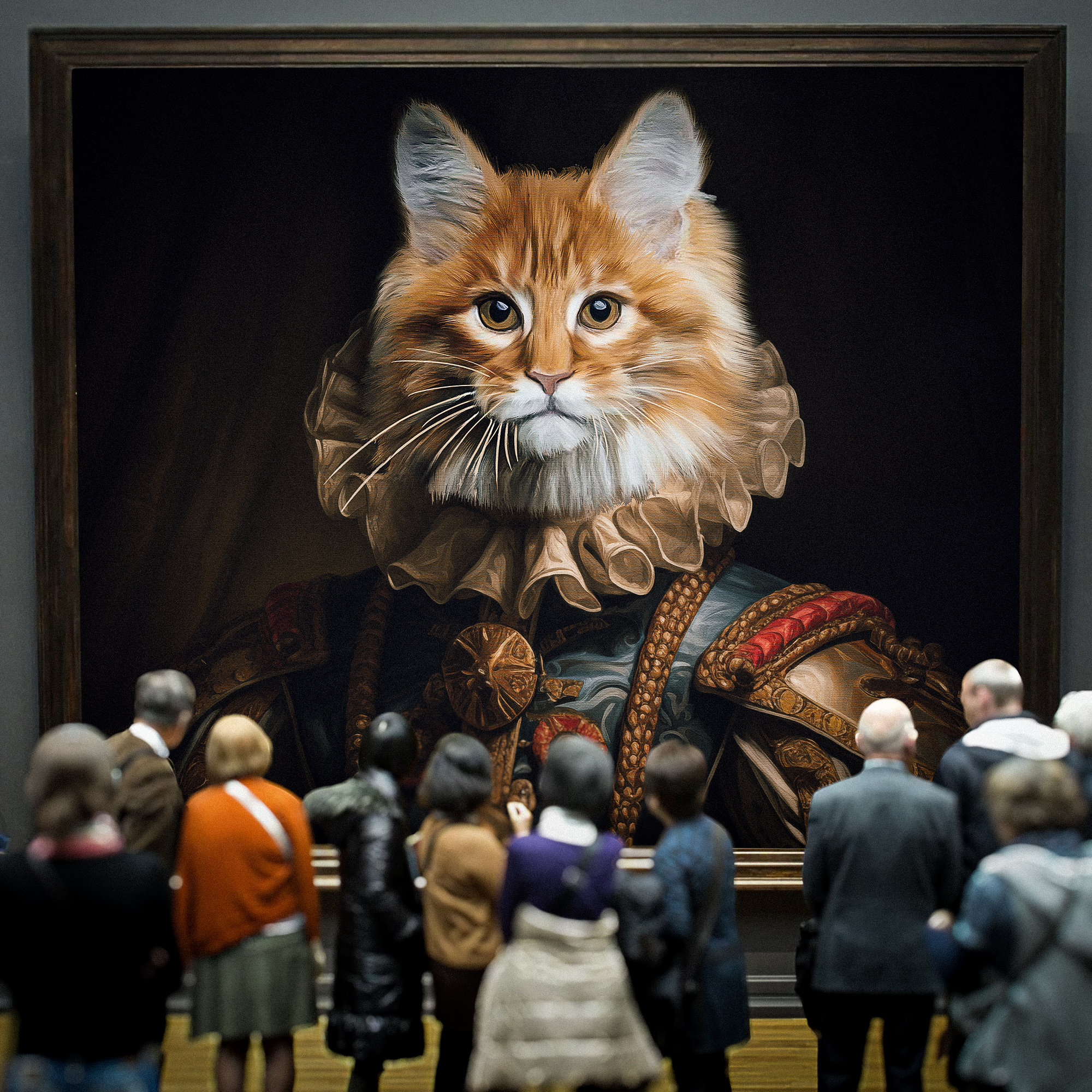 Custom Royal Cat Portrait From Photo Regal Pet Art Commission, Noble ...