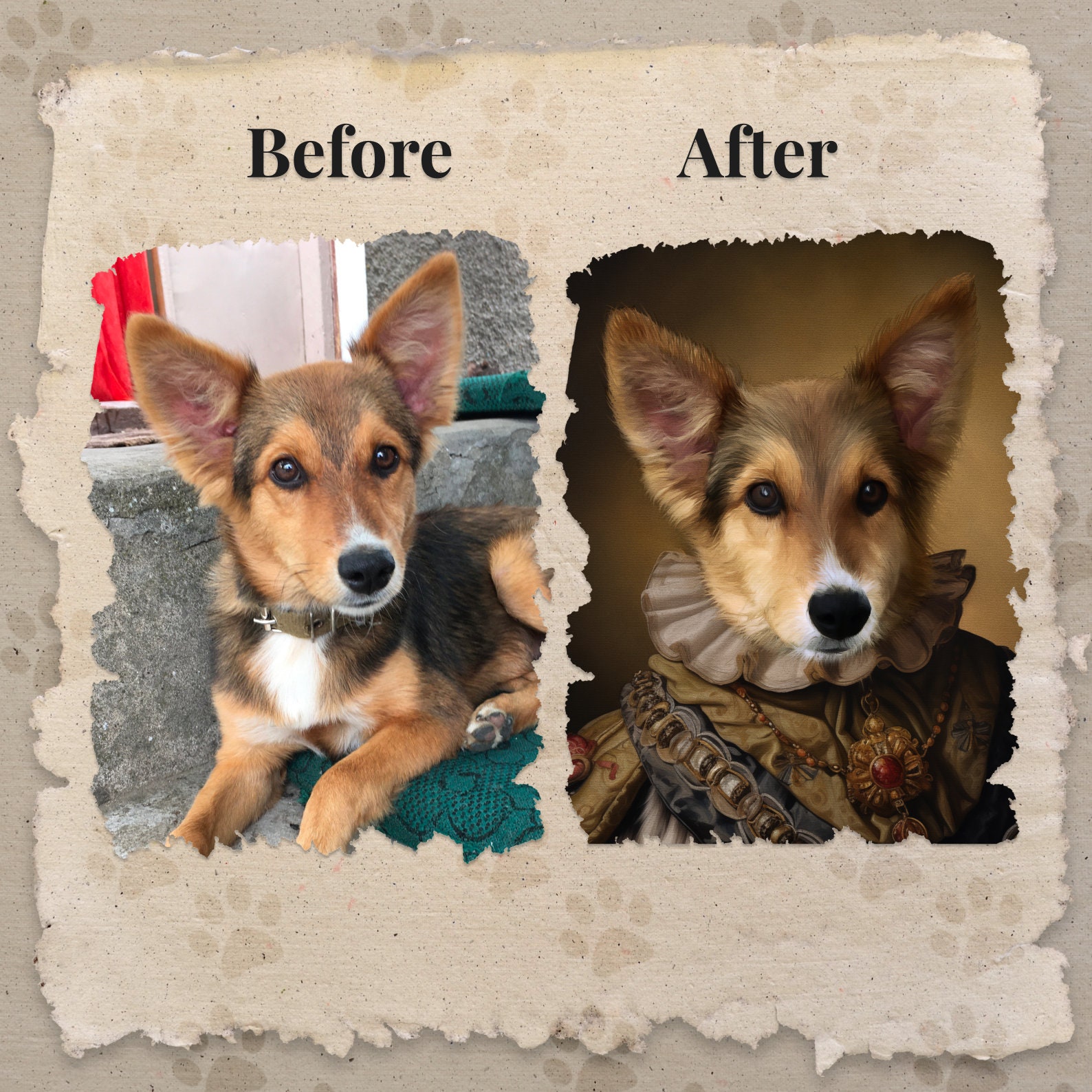 Custom Royal Pet Portrait From Photo, Royal Dog Portrait Custom ...