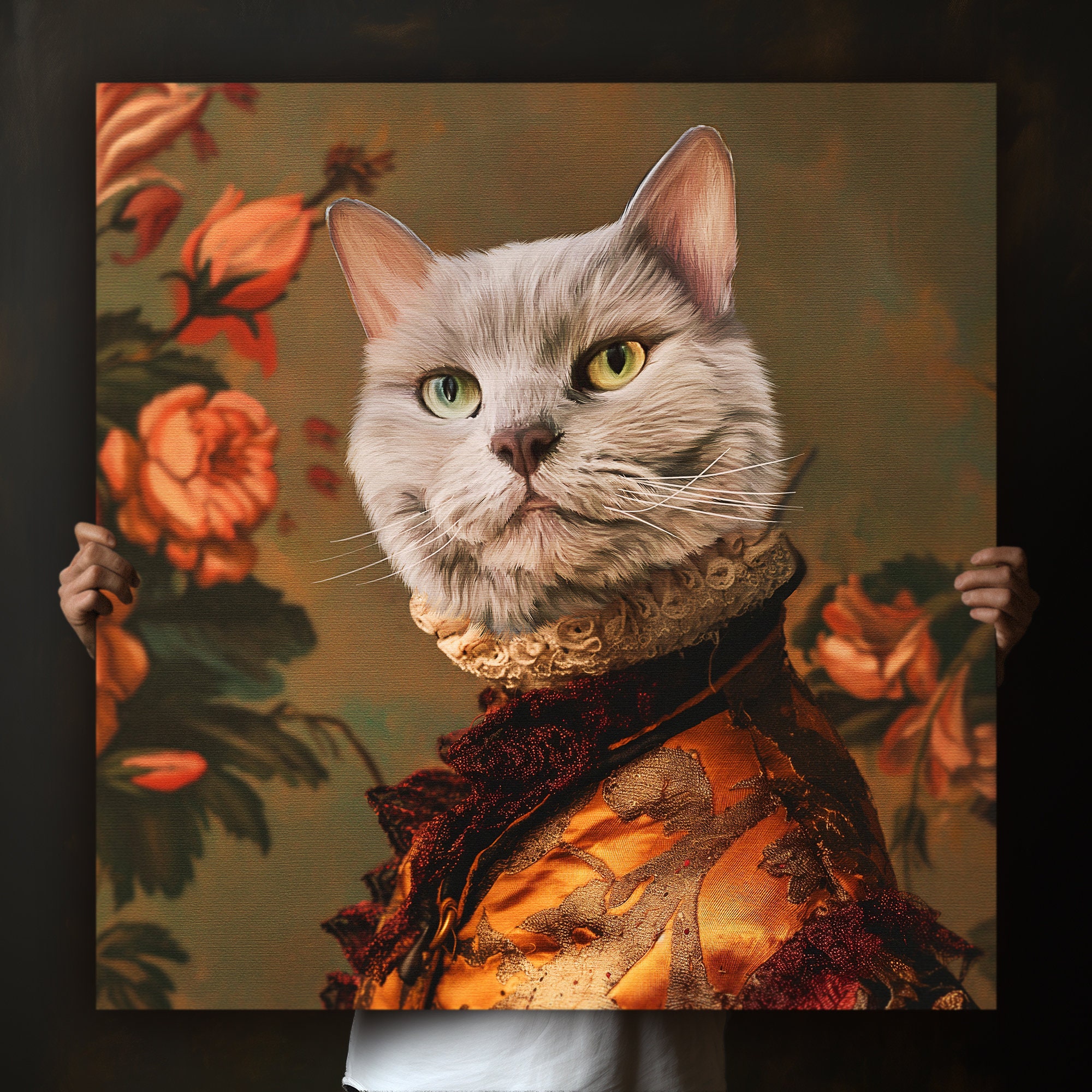 Custom Cat Queen Portrait, Royal Cat Portrait, Regal Cat Painting ...