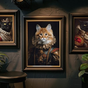 Custom Royal Pet Portrait From Photo, Royal Cat Portrait Custom ...