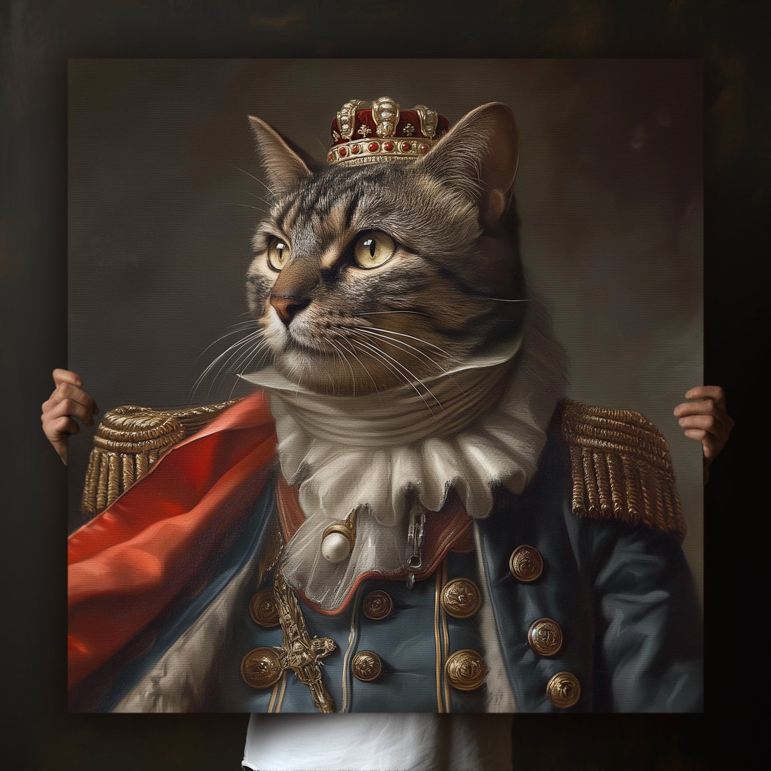 Regal Cat Painting, Royal Cat Portrait Customized, Renaissance Pet Art ...