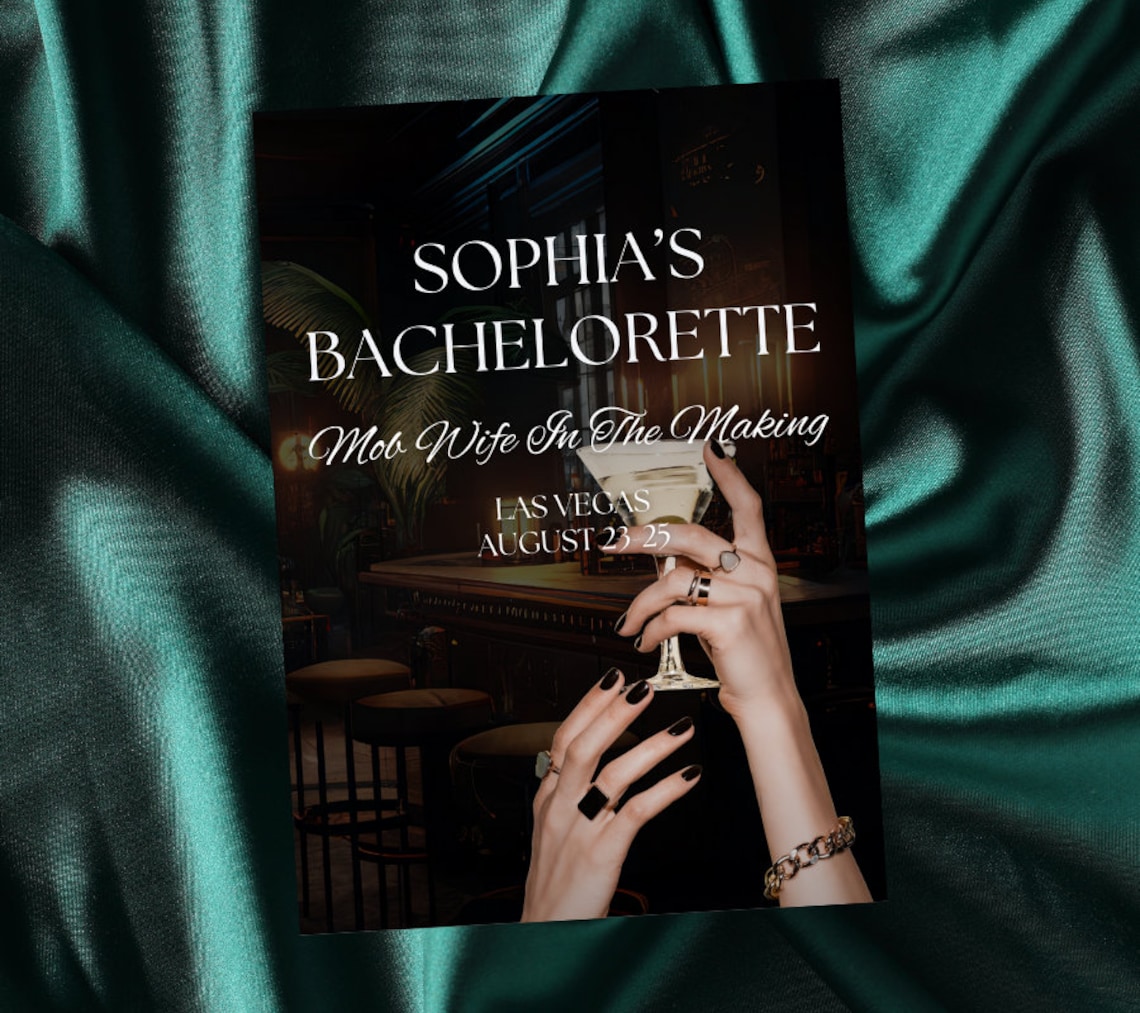 Mob Wife Bachelorette Party Invitations Luxury Bach Glitz and Glam ...