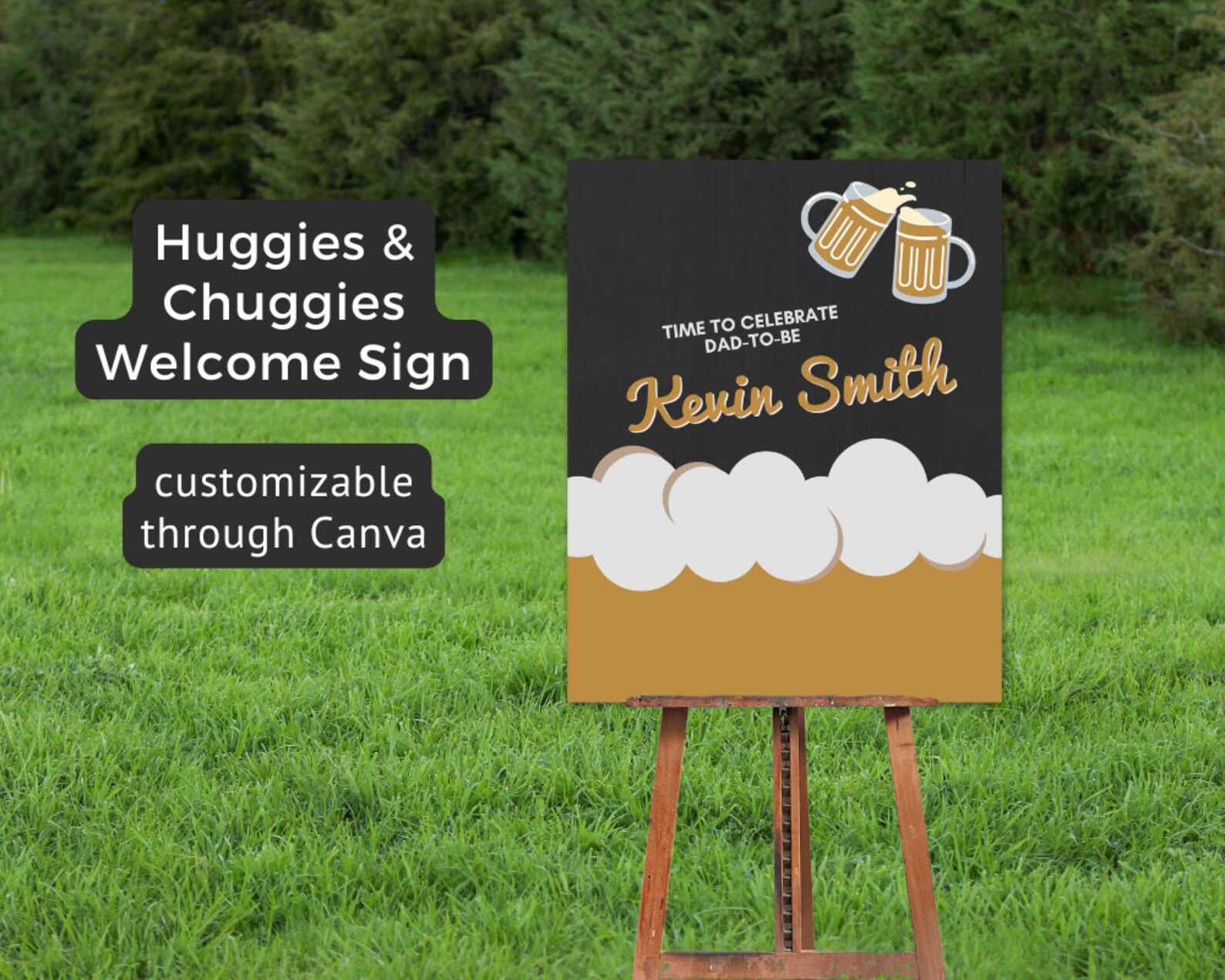 Huggies and Chuggies Diaper Party Welcome Sign Dad to Be | a Baby is ...