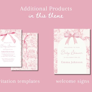 10 Editable Pink Bow Games for Girls Baby Shower, Minimalist Baby ...