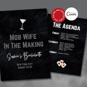 Mob Wife Bachelorette Party Invitations Glitz and Glam Bachelorette ...