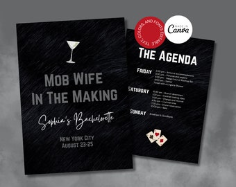 Luxury Mob Wife Bachelorette Party Invitations Glitz and Glam ...