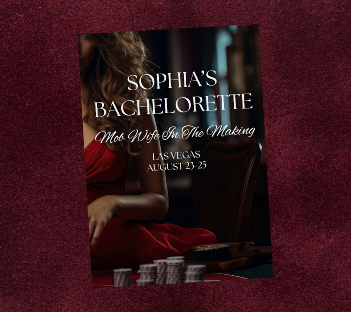 Luxury Mob Wife Bachelorette Party Invitations Glitz and Glam ...