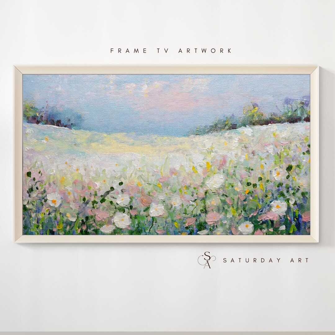 Abstract Pastel Flower Field Art for Samsung Frame TV, Pastel Color ...