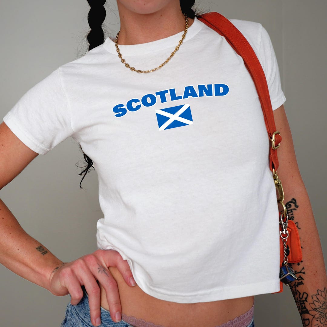 Scotland Baby Tee Y2K / 90s Style, 2000s, Cropped Tee, 00s Fashion, 2024 Euros, Football Fan T ...
