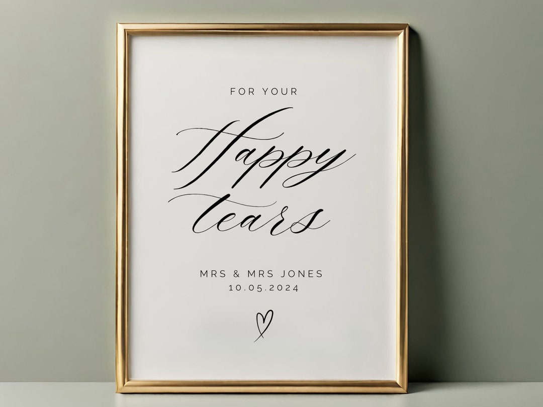 Editable Wedding Tissues Sign for Your Happy Tears, Printable Wedding ...