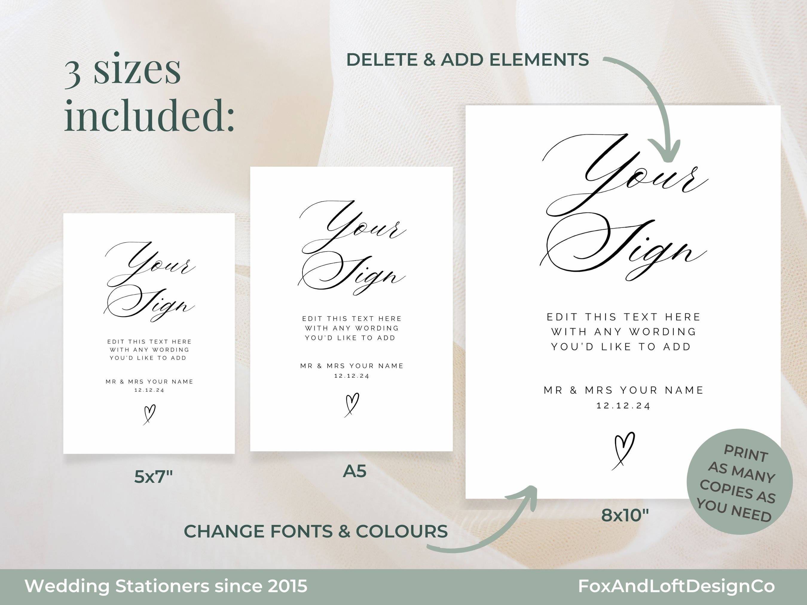 Editable Wedding Tissues Sign for Your Happy Tears, Printable Wedding ...