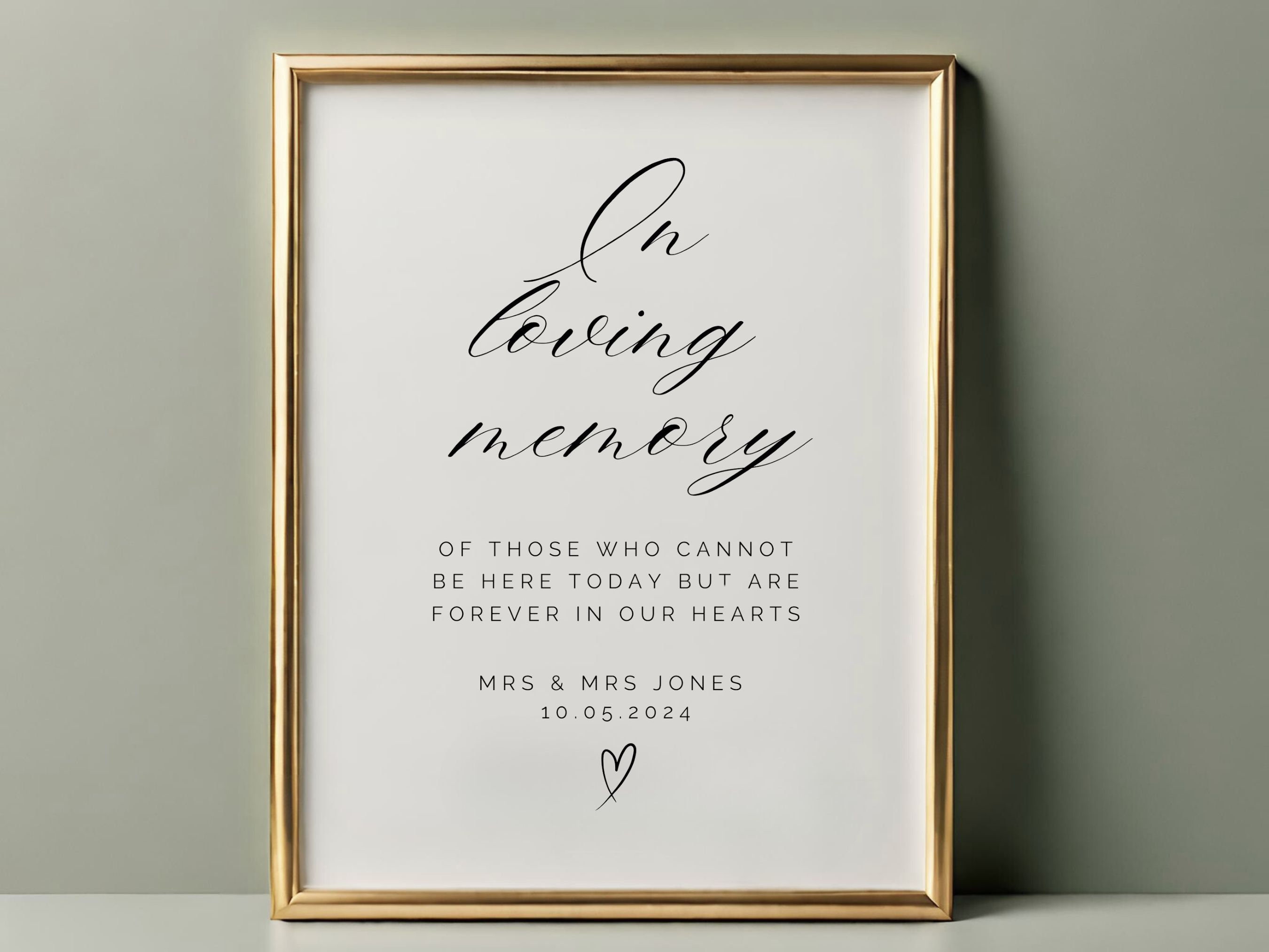 In Loving Memory Sign Wedding Memorial, Forever in Our Hearts Printable ...