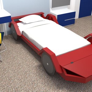 Race Car Twin Bed Frame Plans 2x4 Lumber PDF - Etsy